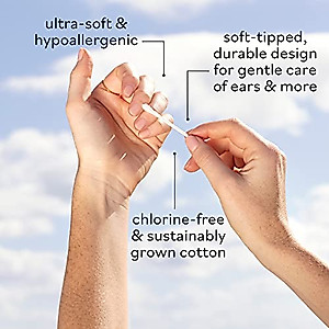 Sky Organics Organnic Cotton Swabs for Sensitive Skin, 100% Pure GOTS Certified Organic for Beauty & Personal Care, 500 ct.