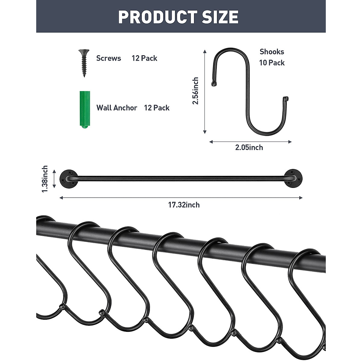 QYINXIU Coffee Mug Wall Rack，Coffee Cup Holder Wall Mounted，Mug Racks for Wall，Mug Wall Rack，Mug Holder Wall，Set of 2, Black (Black)