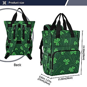 Clover St Patricks Diaper Bag Backpack for Baby Boys Girls Multifunction Baby Essentials Travel Tote with Stroller Straps & Bottle Storage Baby Diaper Bag for Dads Moms Hiking Shopping Traveling