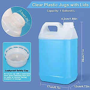 2 Packs 1 Gallon Clear Plastic Jugs with Lids, Square Empty Storage Container Plastic Jar Containers Water Jug Storage Containers with Portable Handle for Water, Sauces, Beverage, Soaps, Liquids
