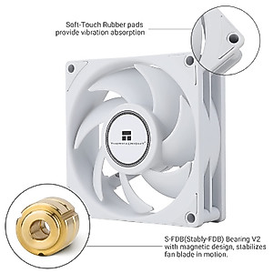 Thermalright TL-B8W CPU Fan Computer Case Fan Quiet 4pin PWM PC Fan, 80mm Silent Cooler Fan, 2200RPM Speed, CPU Cooling Fan(White)