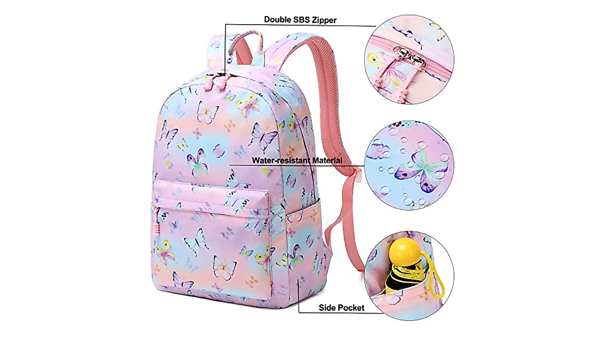 Fancbiya Butterfly Backpack Set for Girls