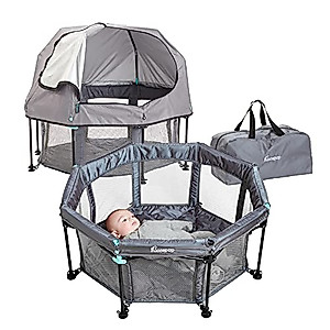 hiccapop MiniPod Baby Dome for On the Go | Travel Baby Tent for Beach Protects from Sun, Wind, Bugs | Lightweight Portable Baby Bed, Baby Beach Tent for Baby | On the Go Baby Dome for Outside & Inside