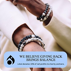 Lokai Silicone Beaded Bracelet for Women & Men, White Splatter - Medium, 6.5 Inch Circumference - Silicone Jewelry Fashion Bracelet Slides On for Comfortable Fit