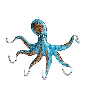 Octopus Key Holder, Unique Shape Iron Octopus Hook,Metal Hooks Wall Mounted Iron Octopus Hook,Space Saving Metal Hooks for Bedroom Bathroom Kitchen, Octopus Key Holder, Unique Shape Iron Octopus