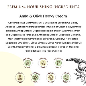 Qhemet Biologics Amla & Olive Heavy Cream - Moisturizing Balm for Extremely Dry & 4C Hair - Adds Soft, Supple Moisture & Hydration to Afros, Coils, Curls, Puffs, Twists, Braids, Locs & More (8.9 oz)
