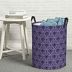Haunted Mansion Laundry Basket Waterproof Round Laundry Hamper With Handle Household Storage Basket