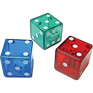 Teacher Created Resources® Dice Within Dice, Pack of 9,Red, Green, Blue, White, 1"
