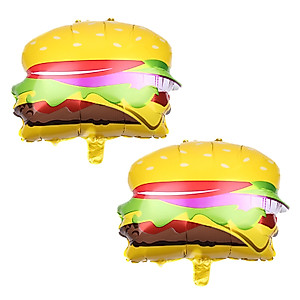 2PCS Hamburger Balloons Foil Aluminum Food Balloon Birthday Party Decorations