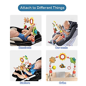 BOREBO Baby Car Seat Toys Bar Arch Bouncer Accessories Crib Hanging Travel Stroller Arch Versatile Sensory Adjustable for Little One for Newborn Baby Shower