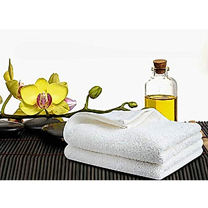 SAT AMERICANA Salon 24PK White Towels 100 percent Cotton Gym Hand Towel 16 x 26 inch Not Bleach Proof Ring Spun Cotton Maximum Softness and Absorbency, Easy Care