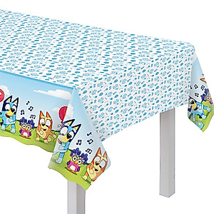 Fun Express Bluey Party Plastic Tablecloth, 54" x 96"