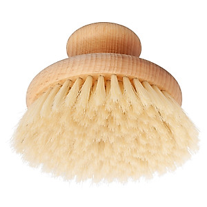 Redecker Natural Pig Bristle Massage Brush with Oiled Beechwood Knob, 3-7/8-Inches