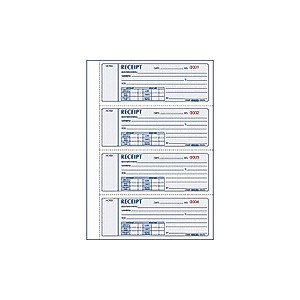 Rediform® Money Receipt Book, Hardcover, Three-Part Sets, White/Yellow/Pink, 200 Carbonless Numbered Triplicate Forms, 2.75" x 7" (8L818)