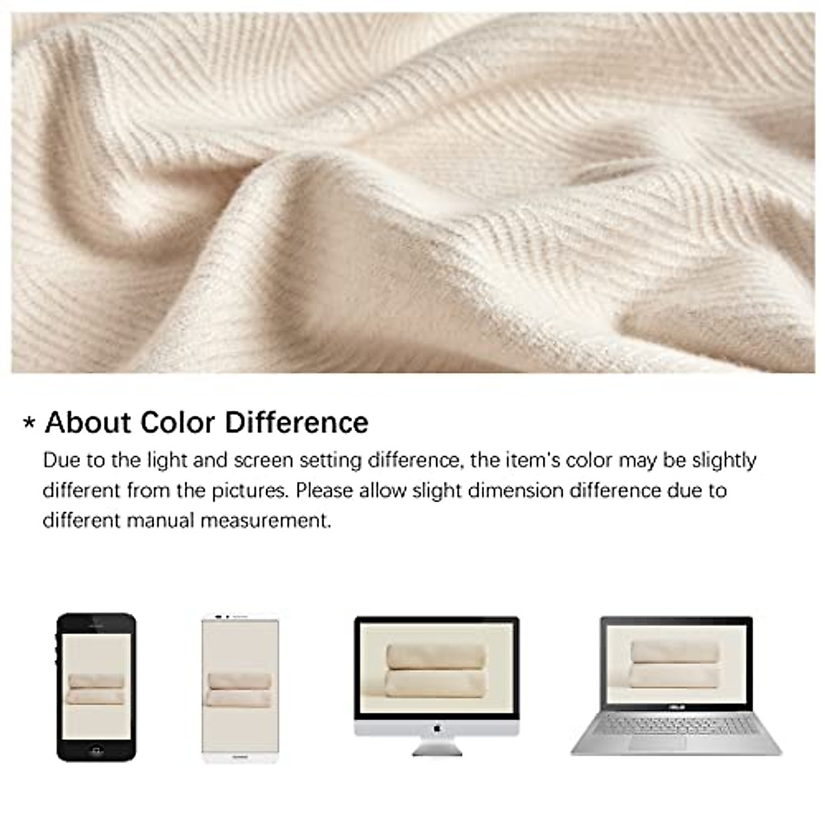 ZonLi Cream Throw Blanket Lightweight Herringbone Throw Blankets for Couch Ivory Beige Boho Throw Blanket Decorative Knitted Blankets with Tassels Fringe for Bed Outdoor 55'' x 75''