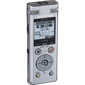 OM SYSTEM OLYMPUS Voice Recorder DM-720 with 4GB, Micro SD Slot, USB Charging, Direction PC Connection, Transcription Mode, Silver