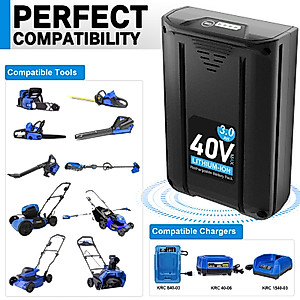Capowill 40V 3.0Ah Replacement Battery for Kobalt 40V KB2540C-06 Lithium Ion Battery KB440-06 KB440-03 KB640-03 KB240-06 KB240C-06 KB640-06 KB245-06 KB540-06 ‎Cordless Power Tool Battery