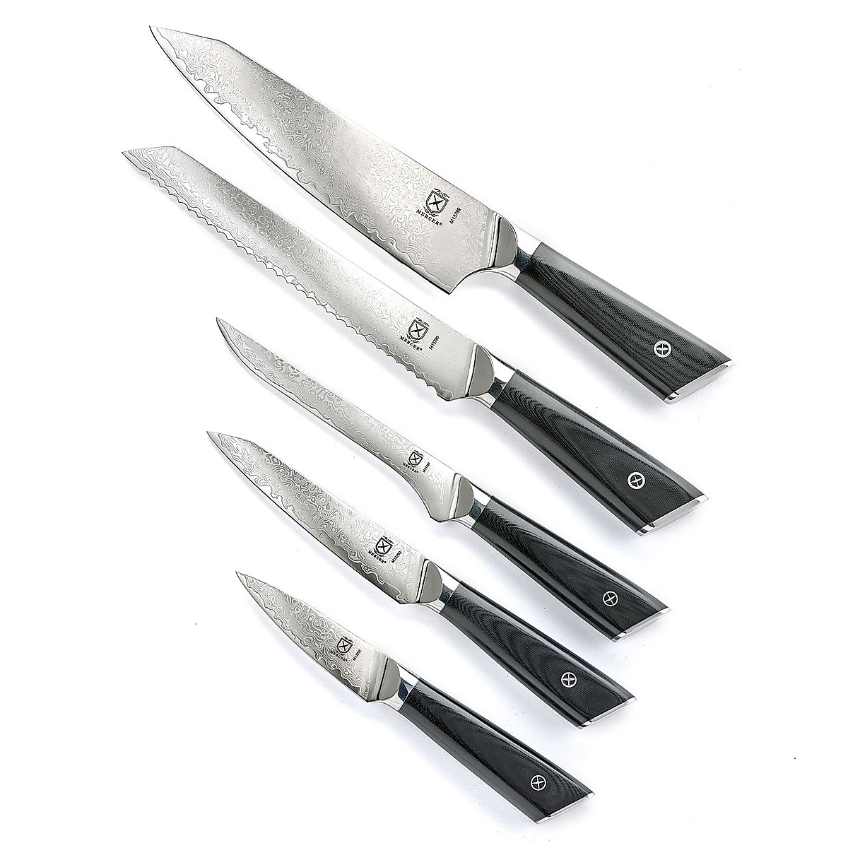 Mercer Culinary Premium Grade Super Steel 6-Piece Knife Set with Magnetic Stand, G10 Handles