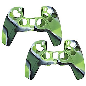 Gamepad Protective Cover Comfortable Anti Extrusion Dust Proof Sweat Proof Game Controller Skin ,for Gamepad(Camouflage green)