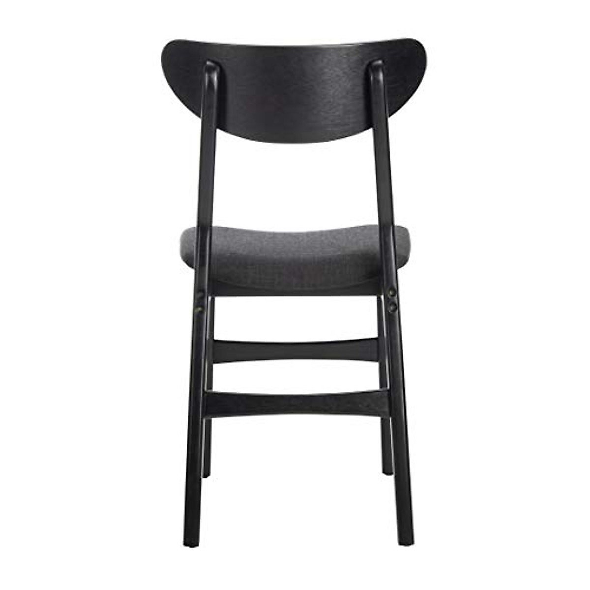 Safavieh Home Lucca Retro Black and Black Cushion Dining Chair, Set of 2, Wood