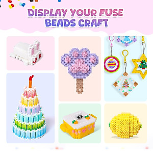 Meland Fuse Beads Kit - 11,000 pcs 36 Colors Fuse Beads Craft Set for Kids- 5MM Fuse Beads Set Including 5 Pegboards, Ironing Paper & Chain Accessories Iron Beads Christmas Birthday Gift