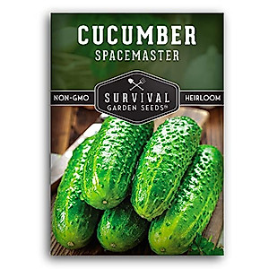 Survival Garden Seeds - Spacemaster Cucumber Seed for Planting - Packet with Instructions to Plant and Grow Container Friendly Cucumbers in Your Home Vegetable Garden - Non-GMO Heirloom Variety