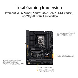 ASUS TUF GAMING B760-PLUS WIFI D4 Intel(13th and 12th Gen) LGA 1700 ATX motherboard,PCIe 5.0,3xPCIe 4.0 M.2 slots,DDR4,2.5Gb LAN,USB 3.2 Gen 2x2 Type-C,front USB 3.2 Gen 2 Type-C®, Thunderbolt(USB4®)
