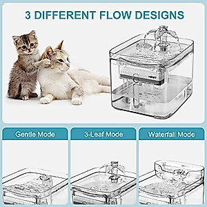 NPET Cat Water Fountain, 3L Automatic Pet Drinking Fountain Dog Water Dispenser with Quadruple-Action Filter (WF020 Transparent)