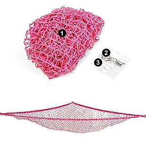 Stuffed Animal Hammock, G-Helper 70 inch Jumbo Toy Hammock Hanging Net for Stuffed Animals Corner Wall Toy Net for Kids Bedroom Pink