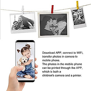 Vbestlife Kids Instant Print Digital Camera, 2.4'' IPS Screen Rechargeable Camera Digital Creative Print Camera with Multiple Functions, for Birthday Gifts