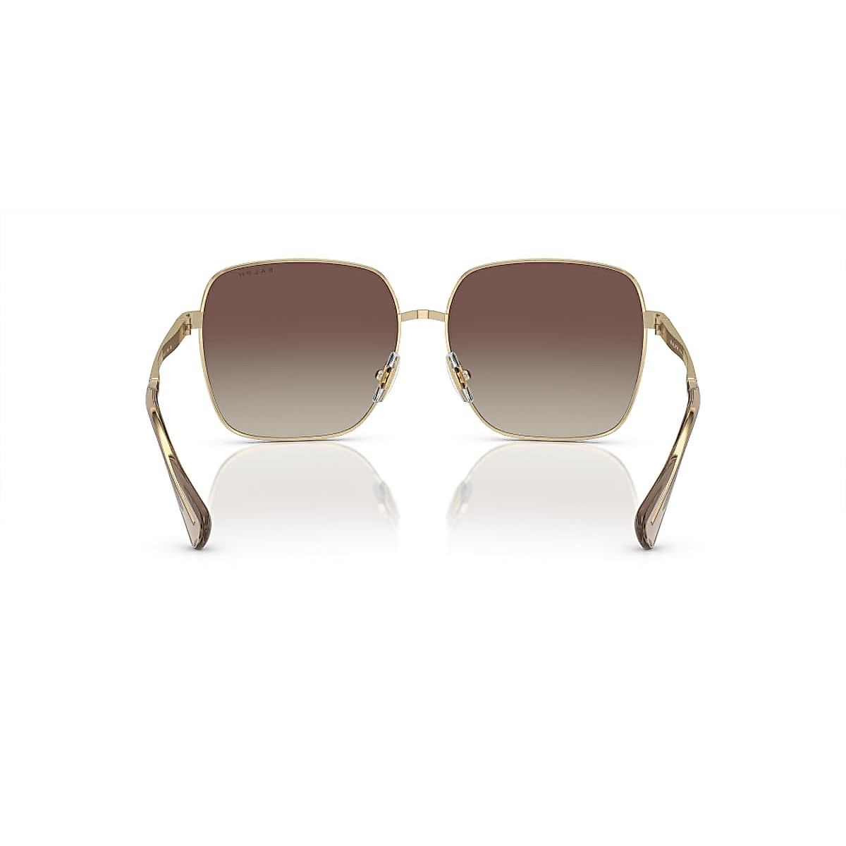 Ralph by Ralph Lauren Women's RA4142 Square Sunglasses, Shiny Pale Gold/Gradient Brown Mirrored, 59 mm