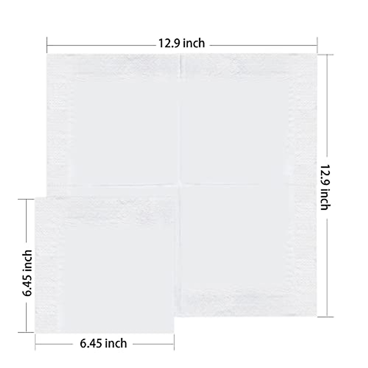 2 Ply White Lunch Napkins Disposable Four Fold Luncheon Paper Napkins 12.9" X 12.9" unfolded 100 Count every day use RosyDecor