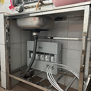 MAYKAR Kitchen Utility Sink Single with Bowl & Drain, Stainless Steel Patio Sink with Left Drainboard for Portable Handwashing Station with Faucet, 1 Compartment Business Sink for Garden/Small Rv