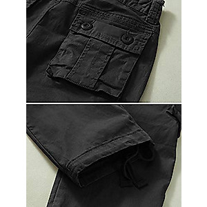 TRGPSG Women's Cargo Pants with Pockets, Outdoor Casual Camo Hiking Pants, Ripstop Construction Work Pants 3209 Black