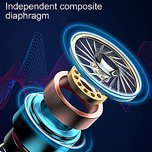 OCUhome Type C Wired Earphones, HiFi Bass Stereo Built-in Microphone Mic Headphones, Noise Cancelling Wired Earbuds Purple