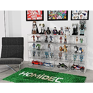 HOMIDEC Shoe Storage, 6 Pack Shoe Organizer, Shoe Boxes Clear Plastic Stackable, Closet Organizers and Storage for Display Sneakers, Heels, Purse, Collectibles, Makeup