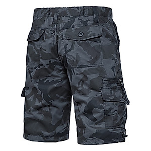 Mesh Shorts Men 7 Inch Shorts for Men Casual Summer Elastic Waist Cargo Shorts with Pockets Classic Fit Camouflage 5 Inch Inseam Shorts Linen Shorts for Women High Waisted Black 2X