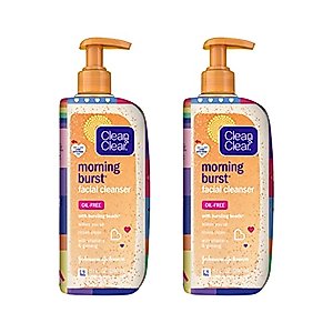 Clean & Clear Morning Burst Oil-Free Facial Cleanser, Brightening Vitamin C & Ginseng, Daily Face Wash, Hypoallergenic, Special Care with Pride Packaging, Value Two Pack, 8 Fl. Oz