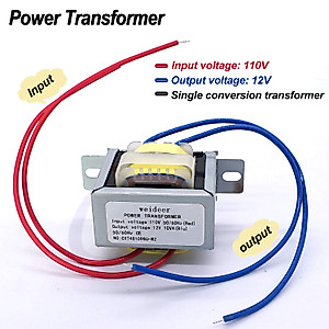 weideer Input AC 110V 50/60HZ Output AC 12V 10VA Power Transformer AC/AC Single Phase Transformer for Lighting Power Supplies, Audio Equipment etc. Various Small Power Supplies K-001