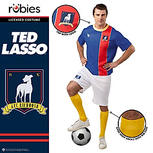 Rubies Men's Ted Lasso AFC Richmond Soccer Uniform Costume, Large for Themed Parties and Halloween