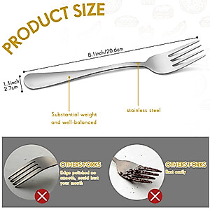 Dinner Forks Set 7.1 Inch Stainless Steel Forks Flatware Cutlery Forks Silverware for Home Kitchen Restaurant Hotel Eating Silverware Utensils, Silver, Dishwasher Safe (60 Pcs)