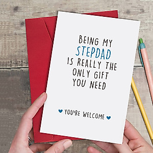 Ogeby Funny Father’s Day Card for Stepdad, Cheeky Birthday Card for Him, Being My Stepdad Is Really the Only Gift You Need