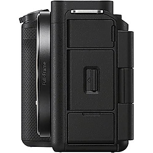Sony Alpha ZV-E1 Full-Frame Vlog Mirrorless Lens Camera (Black) (ILCZVE1/B) + Case + 64GB Card + Card Reader + Flex Tripod + Memory Wallet + Cleaning Kit (Renewed)