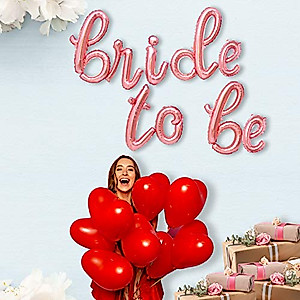 Bride To Be Letter Balloons - Big Rose Gold Bride To Be Banner In Cursive / Script Letters | Great For Bachelorette Party Decorations / Bridal Shower Decor | Bride To Be Foil Mylar Balloon