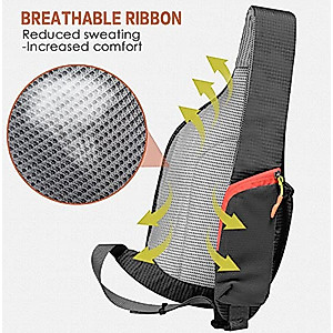 Lecxci Outdoor Chest Sling Bag Lightweight Waterproof Backpack for Man/Women(S,Black)