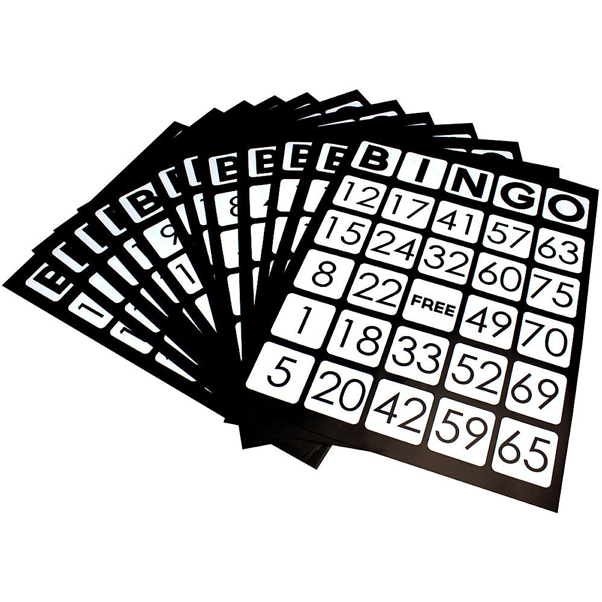 Royal Bingo Supplies EZ Readers Large-Format 8.5" x 11" Bingo Cards with Jumbo 1-inch Numbers (Pack of 50)