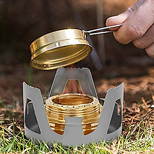 Srliya Alcohol Stove, Outdoor Portable Ultra Light Mini Cooking Spirit Burner Alcohol Fuel Stove BBQ Camping (Grey)