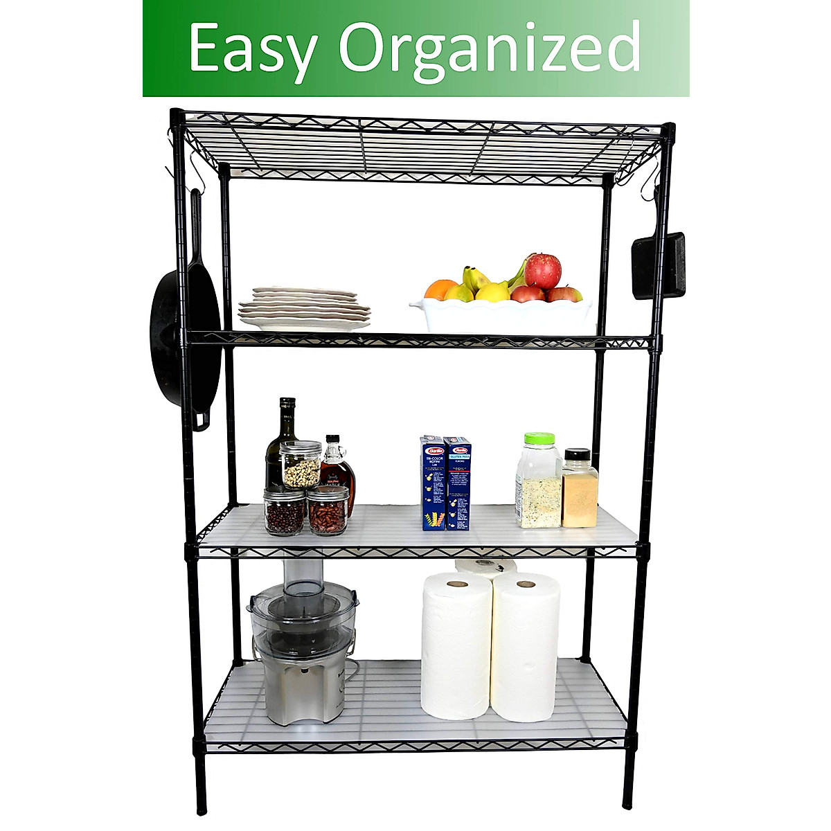 ACHub Wire Shelf Liners 18 x 48, Set of 5 & Bonus S-Shaped Hooks, Waterproof, Heavy Duty, Translucent Plastic Liners for Wired Rack Shelving