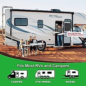 RV Door Window Shade RV Skylight Shade Cover Set, Foldable Magnetic Camper Sunshade Privacy Screen Window Cover, Travel Trailer Motorhome Sun Shade Accessories with Storage Bag