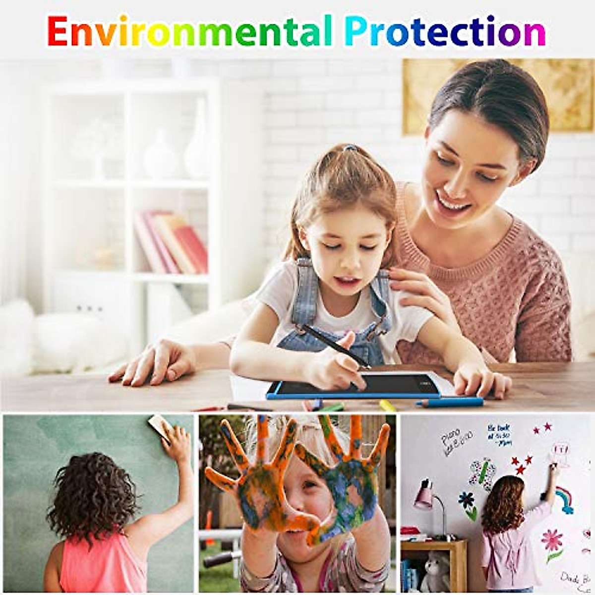 GUYUCOM 8.5-Inch LCD Writing Tablet Colorful Screen, 2PCS Doodle Board Drawing Pad for Kids, Erasable Electronic Painting Pads Learning Educational Toy, Gift for Kids Aged 3-12, Blue